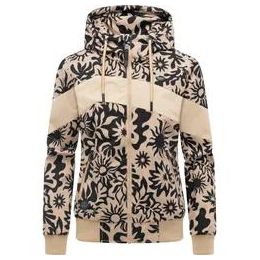 Outdoorjacke Ragwear "Nuggie Block Flower", Damen, Gr. XL (42), sand26, Au&szlig;enmaterial: 100% Polyester. Innenfutter: 100% Polyester, gerade h&uuml;ftbedeckend, eng Rippstrickb&uuml;ndchen, Jacken Outdoorjacke, modische Damen Freizeitjacke mit floralem Print