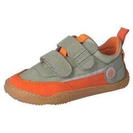 Barfu&szlig;schuh QNUFFS "Erle", Jungen, Gr. 27, orange, eukalyptus, Lederimitat, Textil, kontrastfarbene Details, Schuhe Barfu&szlig;schuh, Klettschuh, Halbschuh, Sneaker mit Kontrastbes&auml;tzen