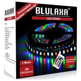 Blulaxa LED Stripe "LED Stipe SET RGB mehrfarbig", bunt, Kabell&auml;nge 3m x Gesamtl&auml;nge 3m, Lichterketten, Wandleuchte, Material: Stahl, Schwarz, Fassung: E27, LED-Stripe