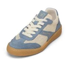 Marc O'Polo Sneaker MARC O'POLO "aus edlem Rindleder mit H&auml;keleins&auml;tzen", Damen, Gr. 39, light blau, Obermaterial: 80% Leder (Rind), 20% Polyester, unifarben, Schuhe Sneaker