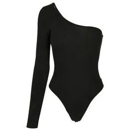 Body Urban Classics "Urban Classics Damen Ladies Organic Asymmetric One Sleeve Body", Damen, Gr. S, US-Gr&ouml;&szlig;en, schwarz, 95% Baumwolle, 5% Elasthan, Bodys Body