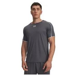 Trainingsshirt Under Armour "UA M CHALLENGER TRAIN SS", Herren, Gr. L, castlerock,, wei&szlig;, Obermaterial: 100% Polyester, Shirts, kurze &Auml;rmel, mit atmungsaktiven Mesh-Eins&auml;tzen, geruchsregulierend
