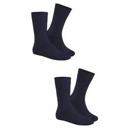 Socken Hudson "Socke Only 2-Pack", Damen, Gr. 39-42, blau (marine 0335), Obermaterial: 75% Baumwolle CO. 23% Polyamid PA. 2% Elasthan EL., Socken Socken