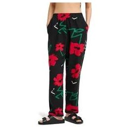 Schlupfhose Quiksilver "Lomas Hemp", Damen, Gr. M, schwarz street floral 64, Obermaterial: 55% Walkfrottier, 45% Hanf;, Hosen Schlupfhose
