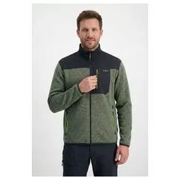 Strickfleecejacke CMP, Herren, Gr. 50, sage, antraci, Obermaterial: 100% Polyester. Futter: 88% Polyester, 12% Elasthan, Jacken, &Uuml;bergangsjacke f&uuml;r Erwachsene