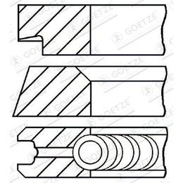GOETZE ENGINE Kolbenringsatz 0814540000 f&uuml;r Fiat