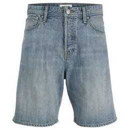 Jack & Jones Shorts JACK & JONES, Herren, Gr. L, N-Gr, blau denim, Denim/Jeans, Obermaterial: 100% Baumwolle, Abriebeffekte, relaxed fit, Hosen Shorts