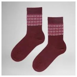 Socken Hudson "Socke Nordic", Damen, Gr. 35-38, lila (deep rot 0540), Obermaterial: 49% Polyacryl PAN. 40% Wolle WO. 10% Polyamid PA. 1% Elasthan EL., Socken Socken