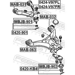 FEBEST Lenker, Radaufh&auml;ngung 0424v97fr vorne rechts f&uuml;r MITSUBISHI