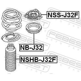 FEBEST Federbeinst&uuml;tzlager nssj32f Vorderachse f&uuml;r NISSAN