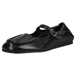 Riemchenballerina Pavement "Pavement Ballerinas Leder", Damen, Gr. 39, schwarz, Leder, Schuhe Riemchenballerina