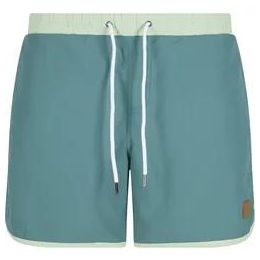Badeshorts Urban Classics "Urban Classics Herren Retro Swimshorts", Gr. 3XL, US-Gr&ouml;&szlig;en, paleleaf, vintagregr&uuml;n, 100% Polyamid, Badehosen Badeshorts