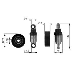 GATES Spannrolle, Keilrippenriemen t38242 f&uuml;r BMW