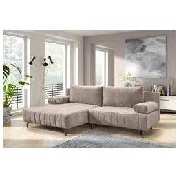 Ecksofa exxpo - SOFA FASHION "Cambria, B/T: 262/171 cm, hochbeiniges, modernes Design", beige, B:262cm H:93cm T:171cm, Sofas, Ecksofa, inkl. Bettfunktion und Bettkasten, 15 cm bodenfrei, L-Form
