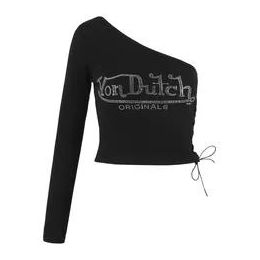 T-Shirt Von Dutch "Von Dutch AVERY SHIRTS", Damen, Gr. M, schwarz, 96% Baumwolle, 4% Elasthan, bedruckt, normal, Rundhals, Shirts T-Shirt