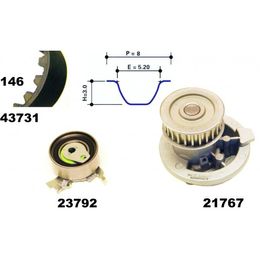 MAPCO Wasserpumpe + Zahnriemensatz 417311 f&uuml;r Opel DAEWOO GM