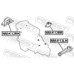 FEBEST Lagerung, Motor nmk12lh unten f&uuml;r NISSAN