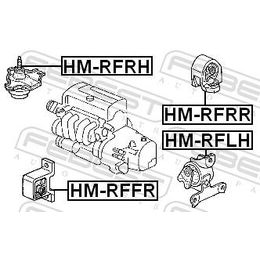 FEBEST Lagerung, Motor hmrflh vorne links f&uuml;r HONDA
