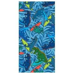Strandtuch Egeria "T-Rex", blau, B:75cm L:150cm, Velours, Baumwolle, Handt&uuml;cher, 75x150 cm, Velours
