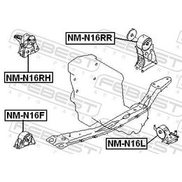 FEBEST Lagerung, Motor nmn16f vorne f&uuml;r NISSAN