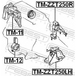 FEBEST Lagerung, Motor tmzzt250lh vorne links f&uuml;r TOYOTA