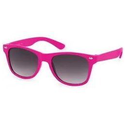 Wayfarer styleBREAKER "Kinder Sonnenbrille Nerd Style", Jungen, grau (gestell pink, glas grau verlauf), Modisch, Sonnenbrillen