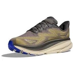 Laufschuh Hoka One One "CLIFTON 9 GORE-TEX", Damen, Gr. 43, gravel, eggshell, Synthetik, Textil, Schuhe Laufschuh, wasserdicht