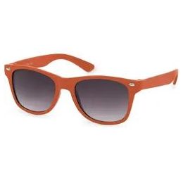 Wayfarer styleBREAKER "Kinder Sonnenbrille Nerd Style", Jungen, grau (gestell orange, glas grau verlauf), Modisch, Sonnenbrillen