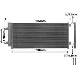 Van Wezel Kondensator, Klimaanlage 37015705 f&uuml;r OPEL