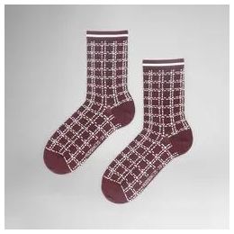 Socken Hudson "Socke Chain", Damen, Gr. 35-38, lila (deep rot 0540), Obermaterial: 82% Baumwolle CO. 15% Polyamid PA. 3% Elasthan EL., Socken Socken