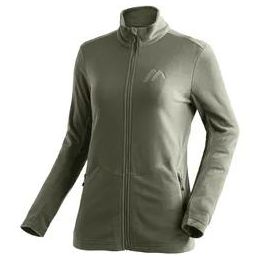 Fleecejacke Maier Sports "Denise Jacket W", Damen, Gr. 50, moosgr&uuml;n, 100% Polyester, hoch geschlossener Ausschnitt, Jacken Fleecejacke, Damen Midlayer, atmungsaktiv schnelltrocknend, Full-Zip, Regular fit