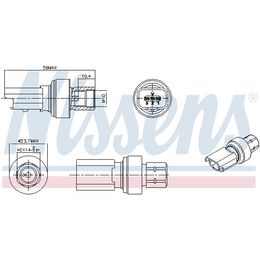 NISSENS Druckschalter, Klimaanlage 301136 f&uuml;r PEUGEOT