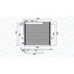 MAGNETI MARELLI Kondensator, Klimaanlage 350203947000 f&uuml;r Mercedes