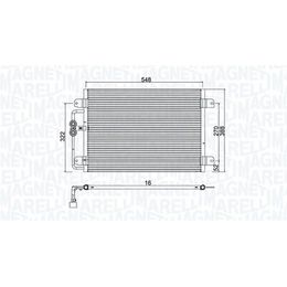 MAGNETI MARELLI Kondensator, Klimaanlage 350203949000 f&uuml;r RENAULT