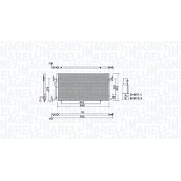 MAGNETI MARELLI Kondensator, Klimaanlage 350203965000 f&uuml;r Citro&euml;n/Peugeot