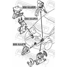 FEBEST Lagerung, Motorna4rr hinten f&uuml;r MITSUBISHI