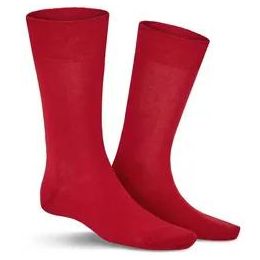 Socken Kunert "Socke Clark", Damen, Gr. 43-46, rot (rot 8410), Obermaterial: 98% Baumwolle CO. 2% Elasthan EL., Socken Socken