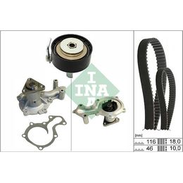 INA Wasserpumpe + Zahnriemensatz 530070130 f&uuml;r Ford