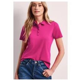Poloshirt Street One, Damen, Gr. 44, magenta dream, Web, 97% Baumwolle, 3% Elasthan, unifarben, normal normal, hoch geschlossener Ausschnitt, abgesteppt, Shirts, aus Baumwolle mit Stretchante