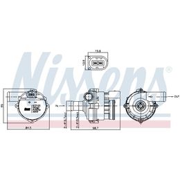 NISSENS Zusatzwasserpumpe 832169 f&uuml;r Opel Vaughall RENAULT