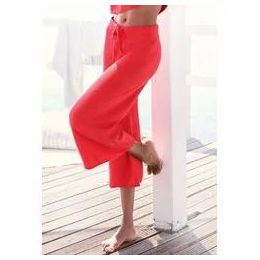 Loungehose ELBSAND, Damen, Gr. 40/42, N-Gr, rot, Feinstrick, Obermaterial: 55% Baumwolle, 45% Nylon, unifarben, Hosen Loungehose, aus weichem Feinstrick