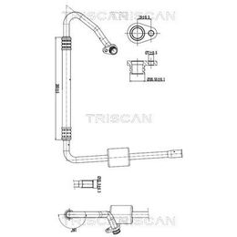TRISCAN Hochdruck-/Niederdruckleitung, Klimaanlage 901028052 vorne f&uuml;r PEUGEOT