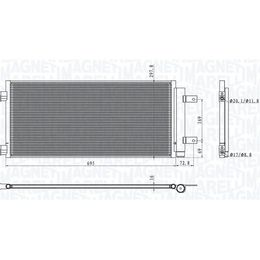 MAGNETI MARELLI Kondensator, Klimaanlage 350203101600 f&uuml;r Vaughall