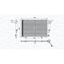 MAGNETI MARELLI Kondensator, Klimaanlage 350203100600 f&uuml;r Ford