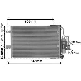 Van Wezel Kondensator, Klimaanlage 37005369 f&uuml;r Opel Vaughall