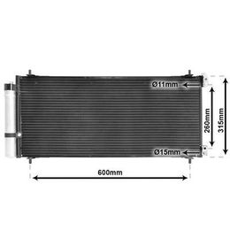 Van Wezel Kondensator, Klimaanlage 40005301 f&uuml;r Citro&euml;n Peugeot Citro&euml;n/Peugeot