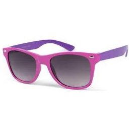 Wayfarer styleBREAKER "Kinder Sonnenbrille Nerd Style", Jungen, pink (gestell pink, lila, glas grau verlauf), Modisch, Sonnenbrillen