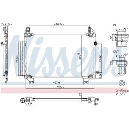NISSENS Kondensator, Klimaanlage 940943 f&uuml;r TOYOTA