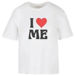T-Shirt MISS TEE "Miss Tee I Love Me Classic Tee", Damen, Gr. L, wei&szlig;, 100% Baumwolle, bedruckt, oversize, Rundhals, Shirts T-Shirt