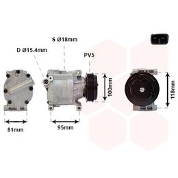 Van Wezel Kompressor, Klimaanlage 1700k090 f&uuml;r FIAT / LANCIA